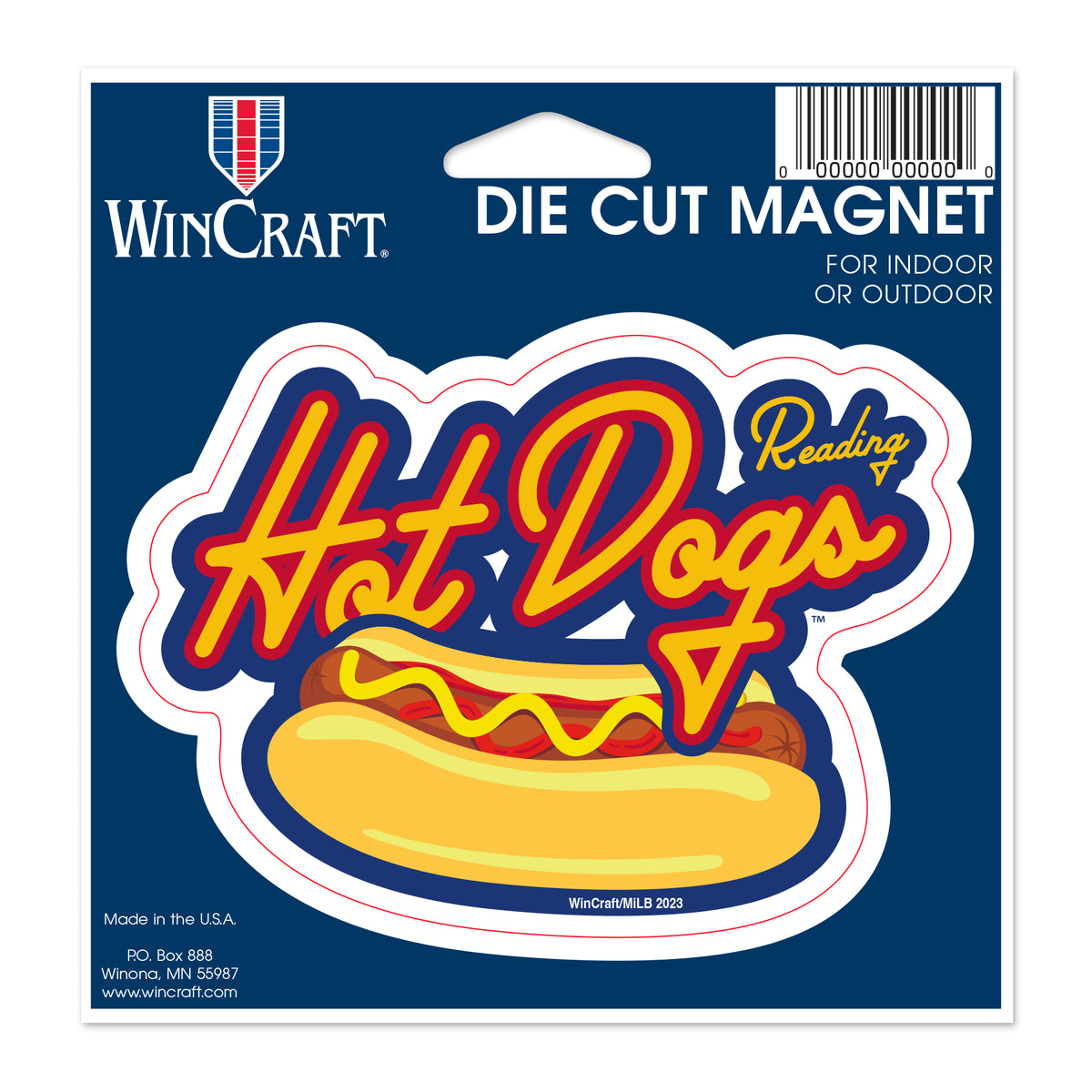 Wincraft Die Cut Magnet - Reading Hot Dog Magnet – Reading Fightin ...